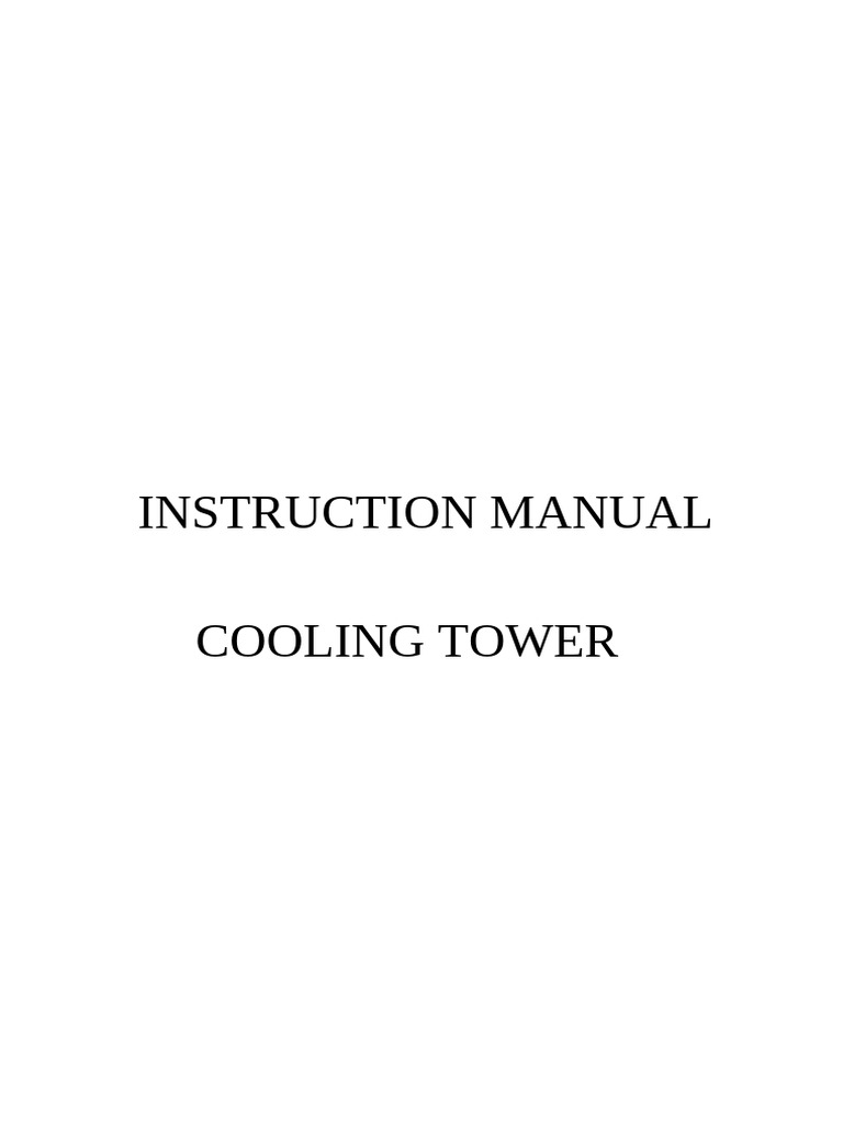 Cooling Tower Pdf Water Evaporation