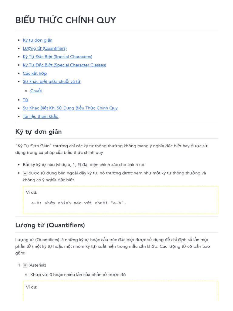 Biểu Thức Chính Quy | PDF