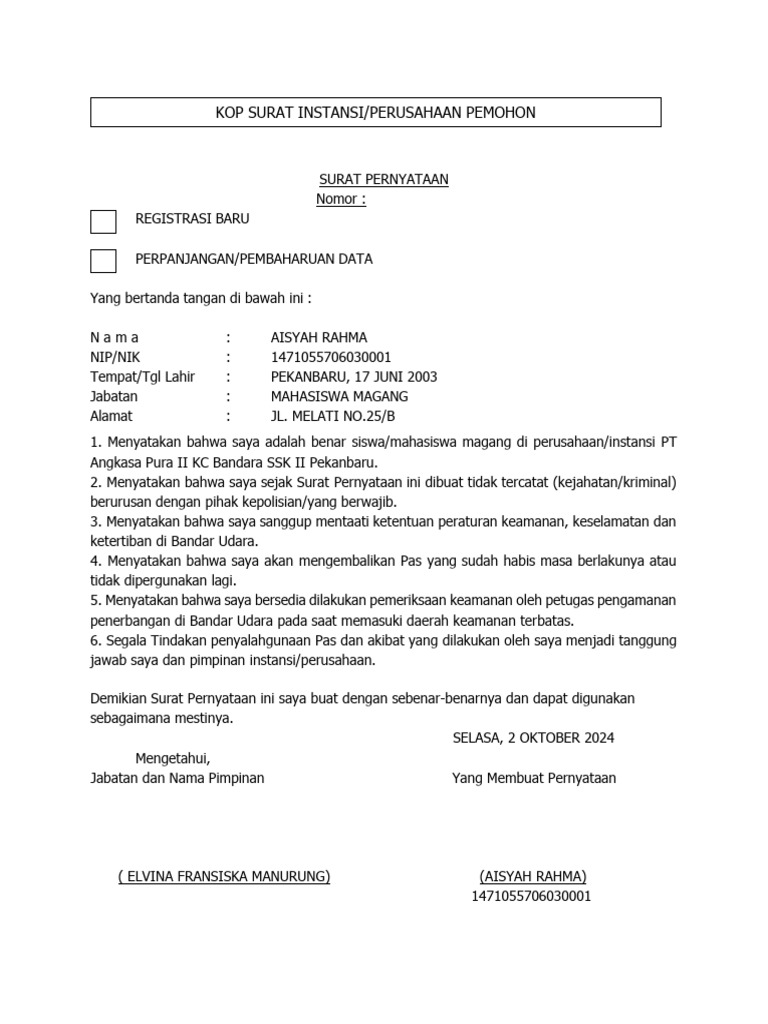 CV Aisyah Rahma - Angkasa Pura Indonesia - Pekanbaru | PDF