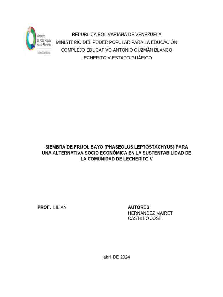 Proyecto de Pimento y Frijol | PDF | Agricultura | Siembra