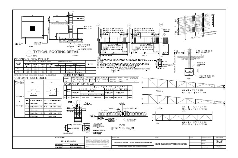 Typical Footing Detail: Section Plan | PDF