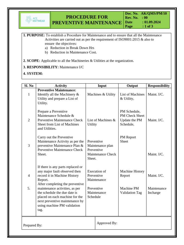 10 Sop Maintenance | PDF | Systems Thinking | Systems Engineering