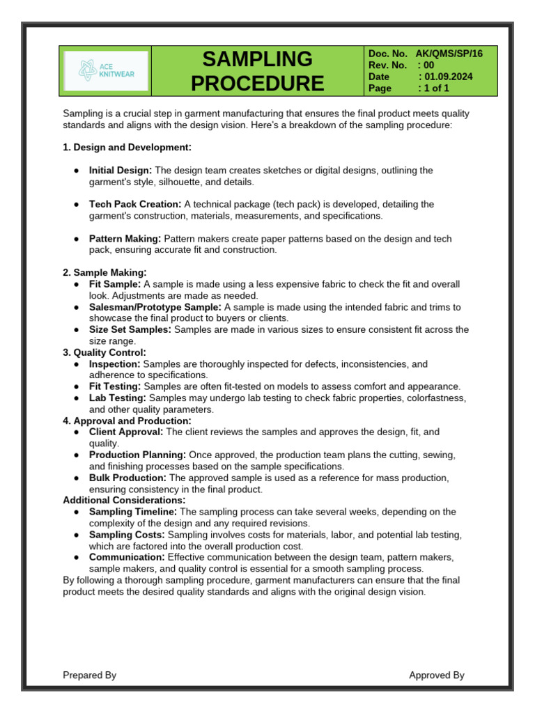 16 Sop Sampling | PDF