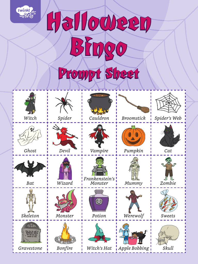 Halloween Bingo Game Printable - Ver - 1 | PDF | Halloween | Monsters