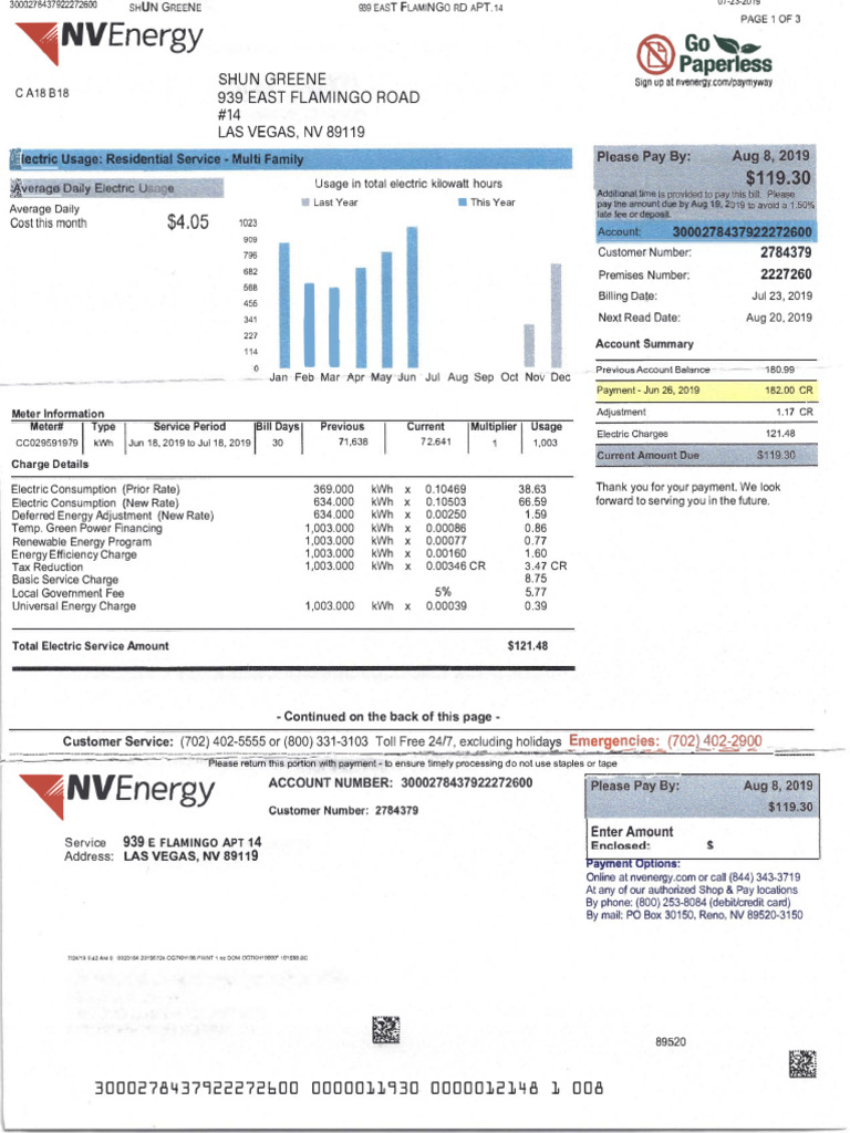 Utility Bill Nvenergy | PDF | Electricity | Nature