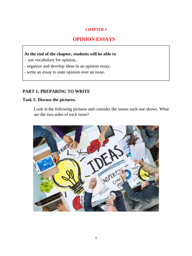 Writing 2 - Chapter 3 - Opinion Essays (CLC 2022) | PDF | Essays ...