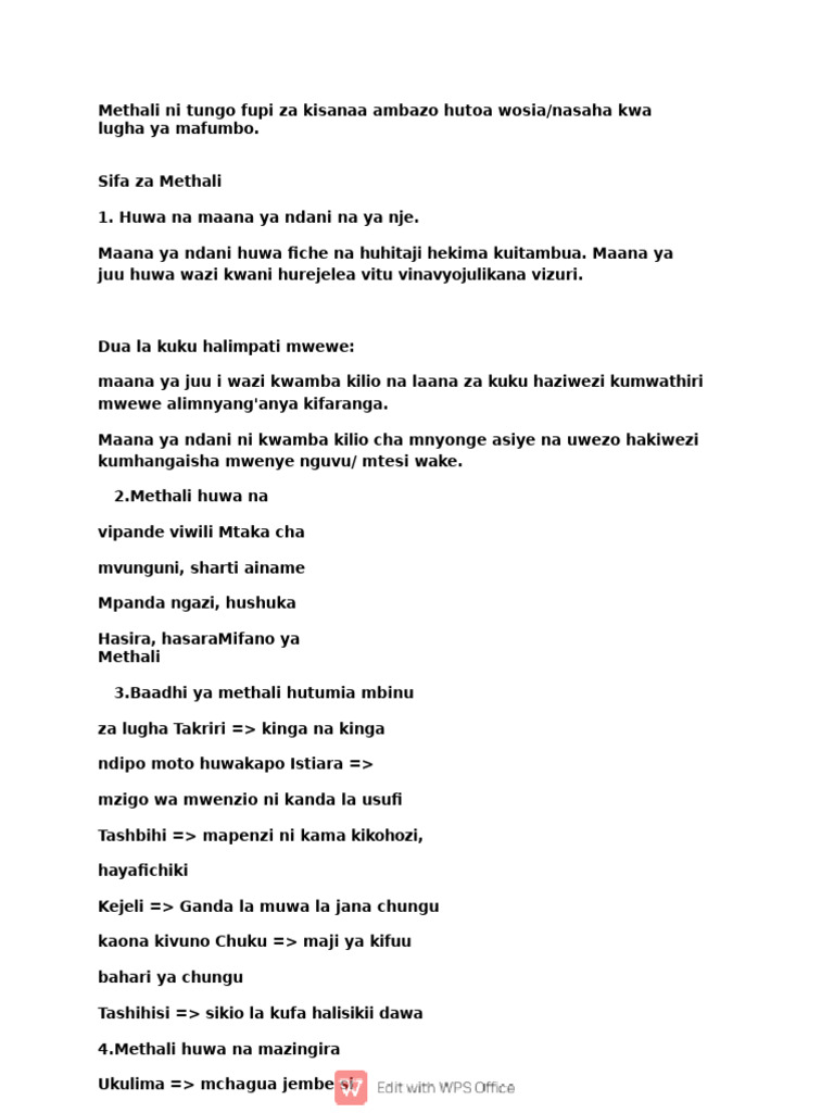 Methali Ni Tung-WPS Office | PDF