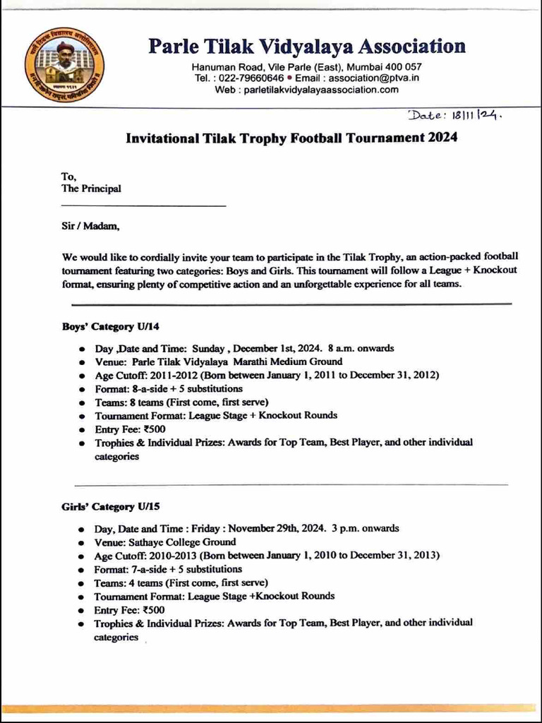 Tilak Trophy PDF | PDF