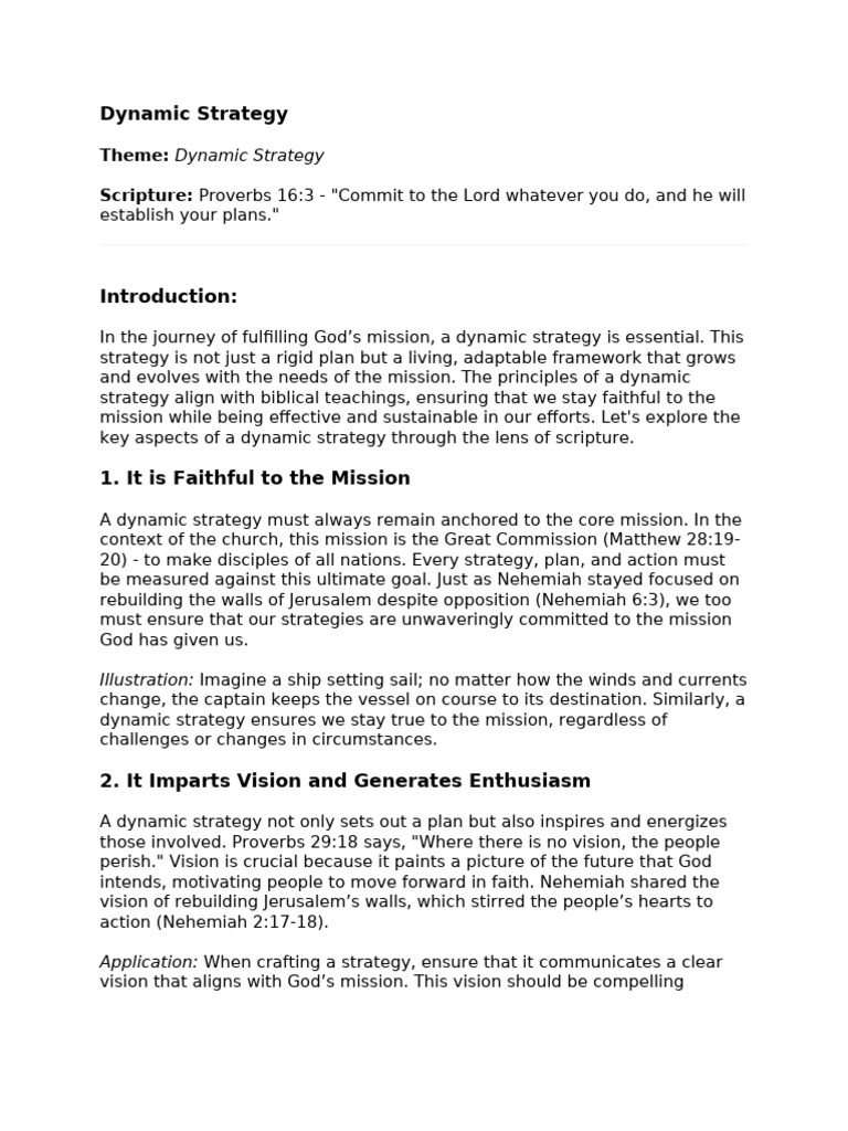 Dynamic Strategy | PDF | Gospel Of Matthew | Parables Of Jesus