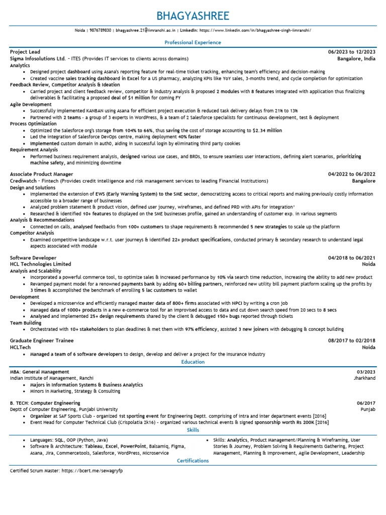 Bhagyashree Resume 2023 2 | PDF | Computing | Information Technology