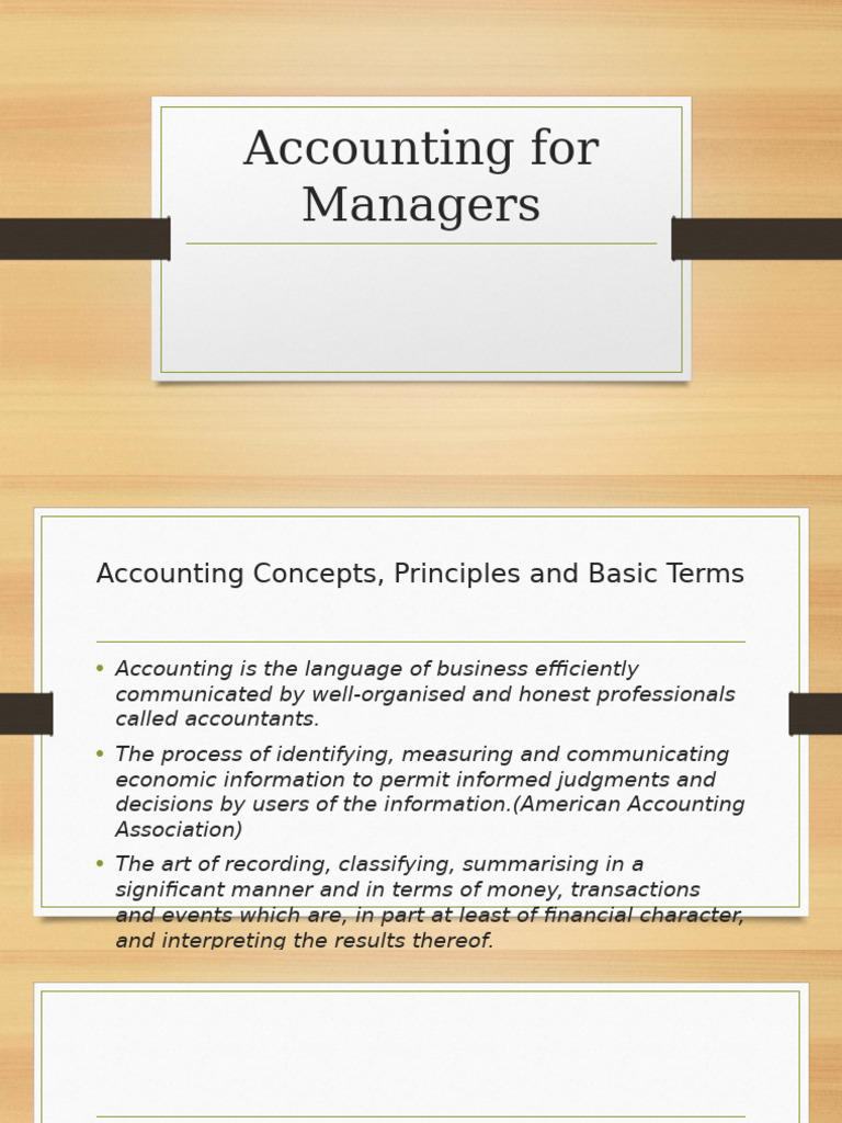 Accounting Principles for Managers | PDF | Financial Accounting ...
