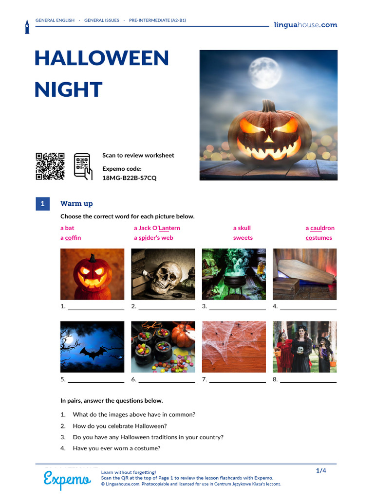 Halloween Activities for Pre-Intermediate Learners | PDF | Halloween