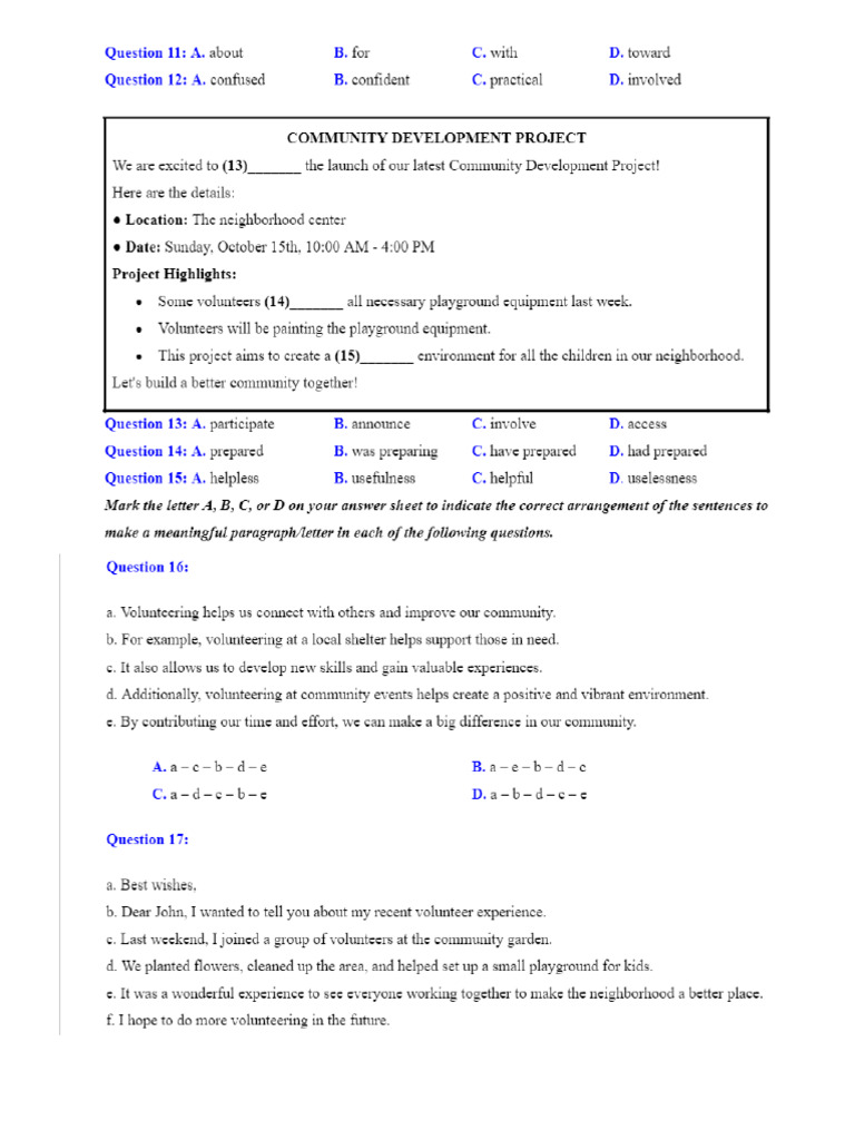 Test Anh 10 Unit 1 | PDF