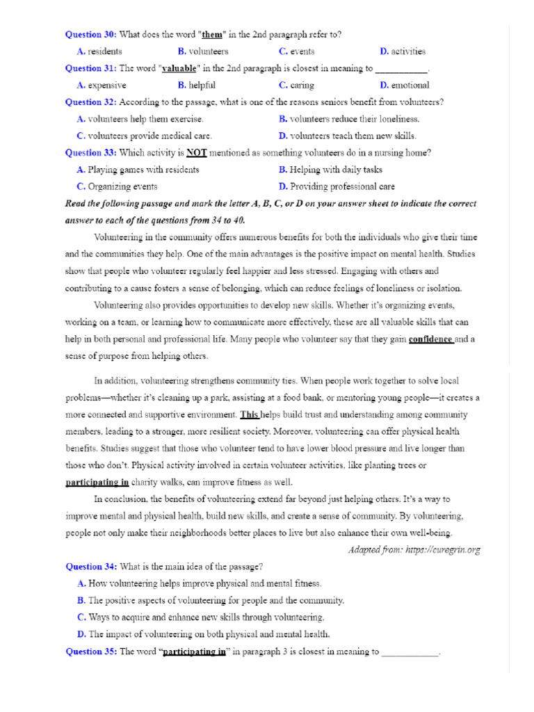 Test Anh 10 Unit 1 | PDF
