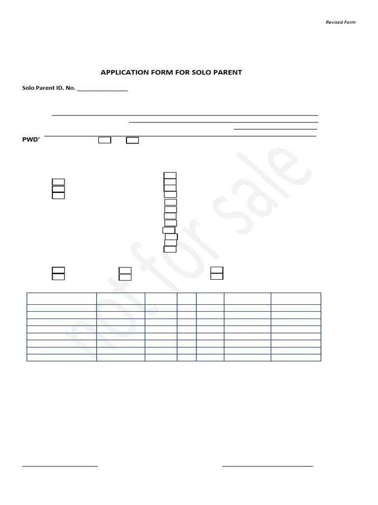 NEW SOLO PARENT FORM | PDF | Marriage | Family
