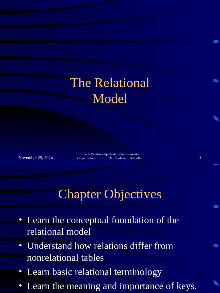 Students Chap02 Relational Model 2024 | PDF | Relational Database | Computer Data