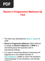Raven's Progressive Test | PDF | Psychological Testing | Psychology