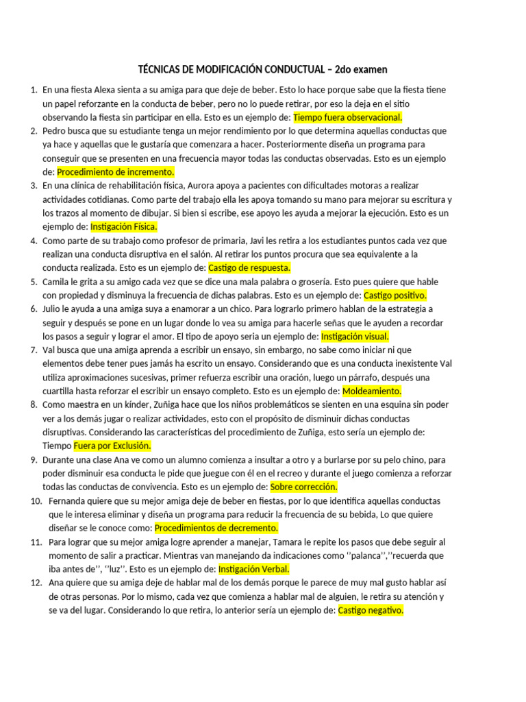 Guía Técnicas de Modificación Conductual | PDF | Modificación de ...