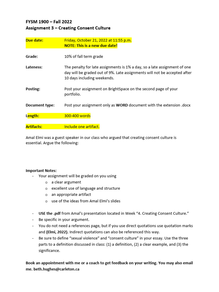 Assignment 3-Creating Consent Culture | PDF