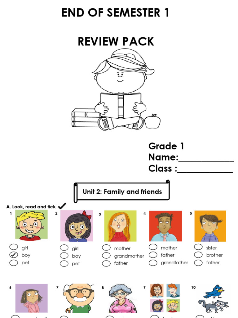 G1 - End of Semester 1 Review Pack | PDF | Bedroom