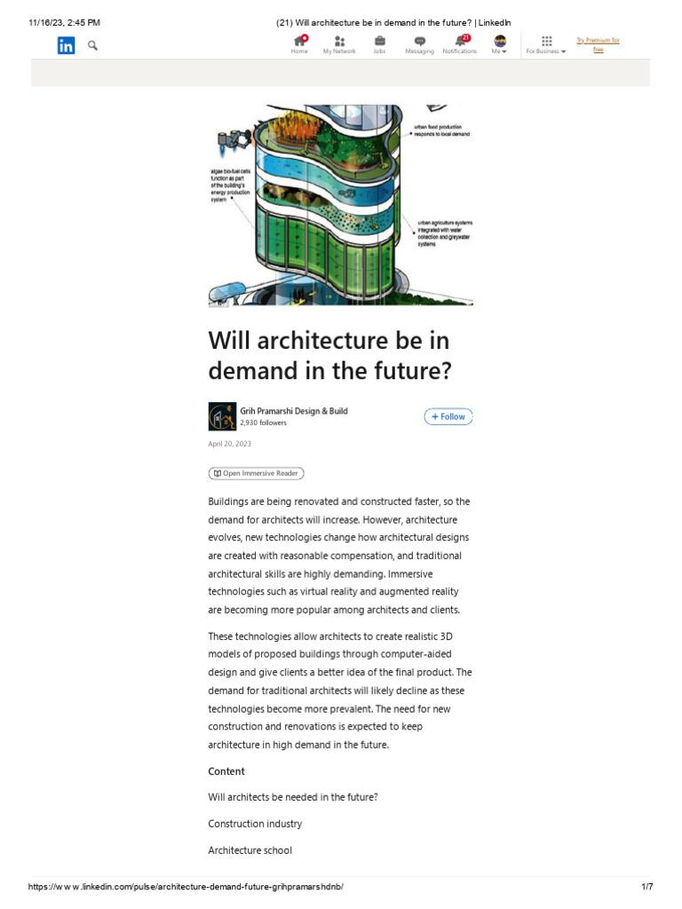 Future Demand for Architects | PDF | Architect