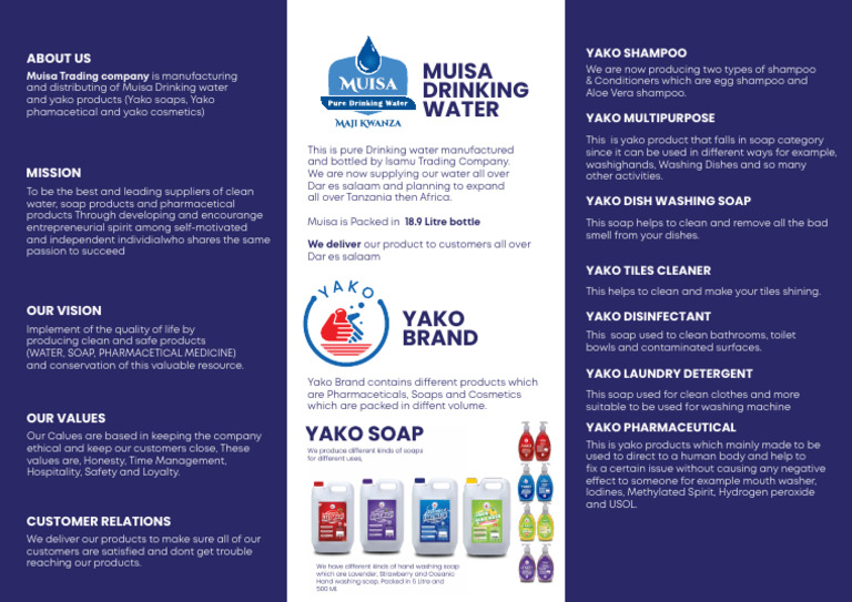 Yako Brand: Quality Water & Products | PDF | Hygiene