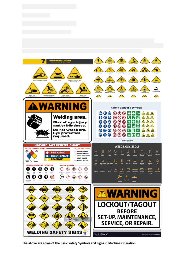 Basic Safety Symbols in Machine Operation | PDF