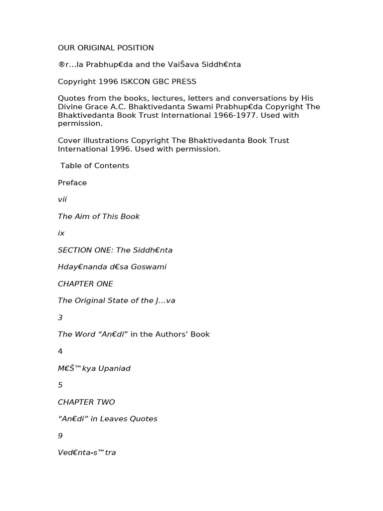 Our Original Position | PDF | Soul | Bhakti