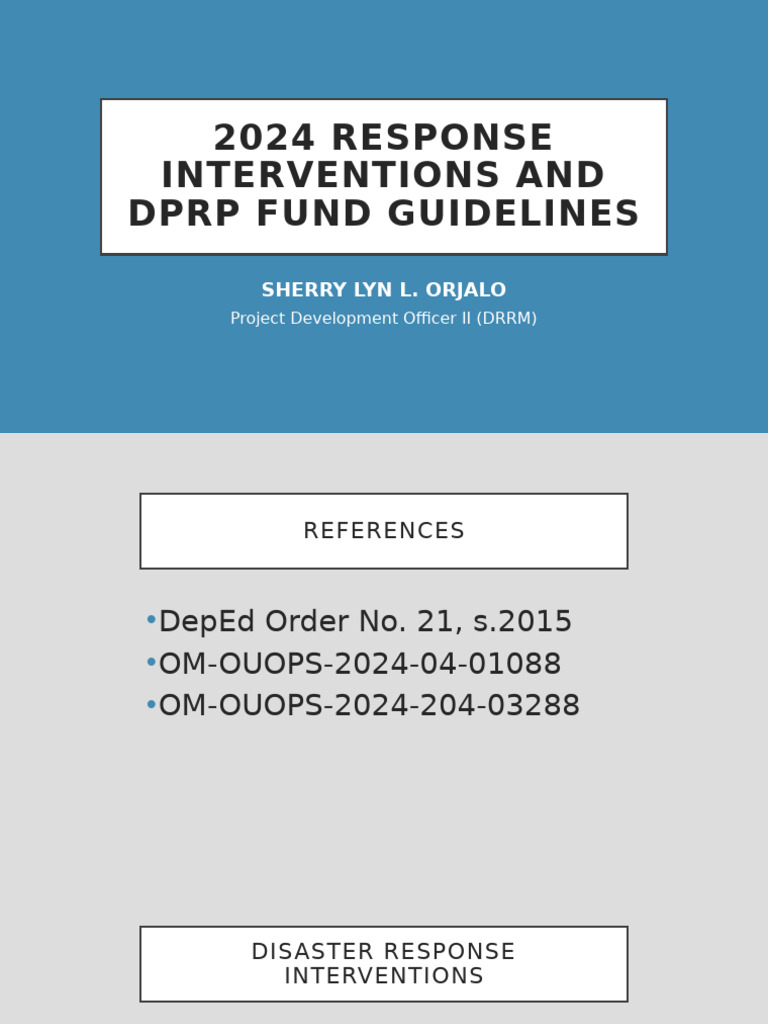 2024 Response Interventions and DPRP Fund Guidelines | PDF