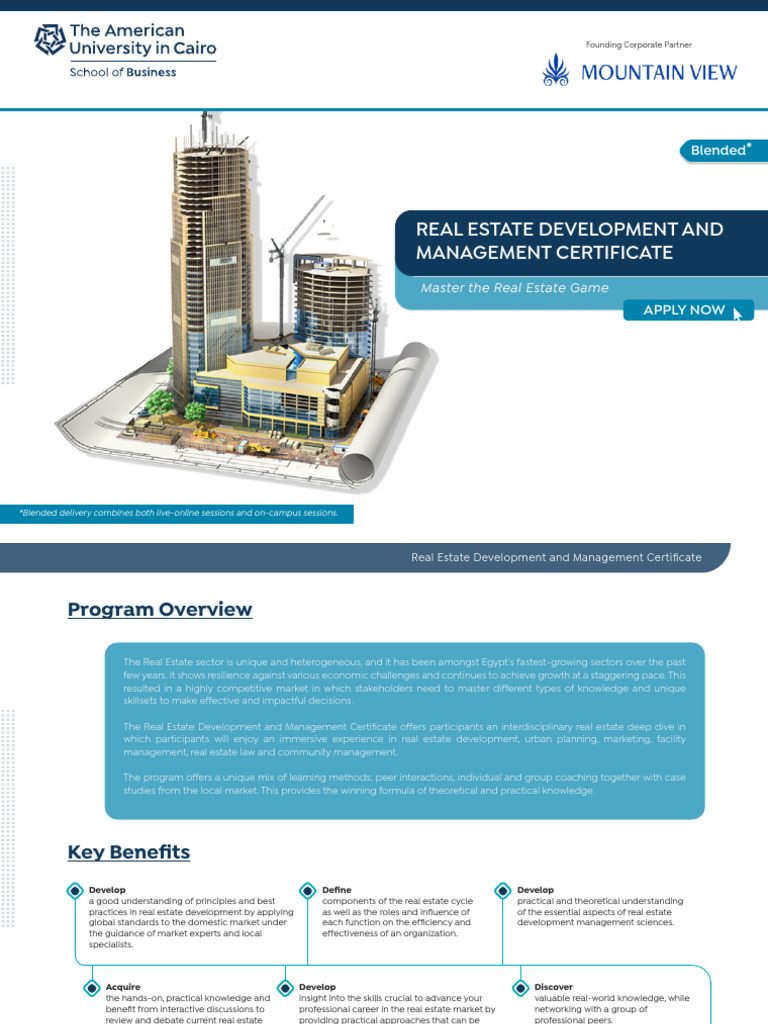 Real Estate Development and Management Certificate - Brochure | PDF ...