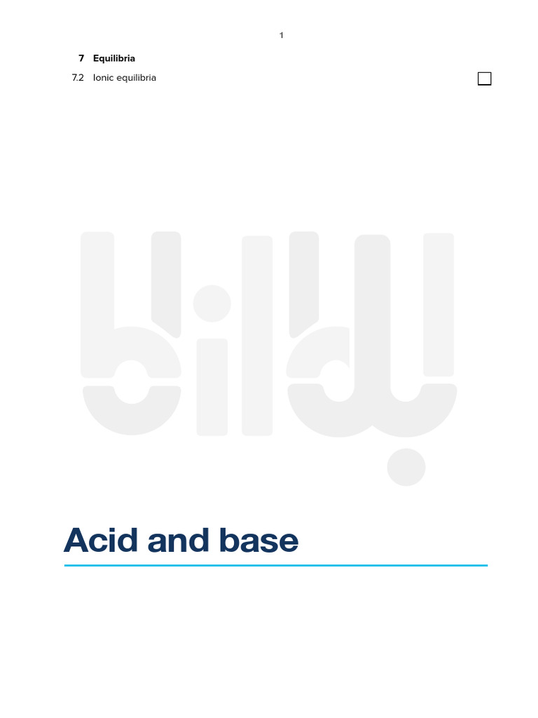 05 Acid And Base Notes 2021 Pdf Acid Ph