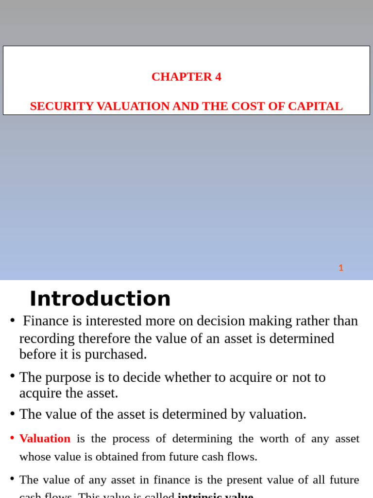 FM - CH 4 Security Valuation 2024 | PDF | Bonds (Finance) | Cost Of Capital