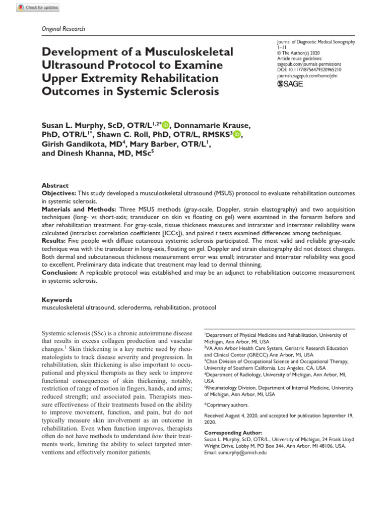 Murphy 2020 | PDF | Medical Ultrasound | Physical Therapy