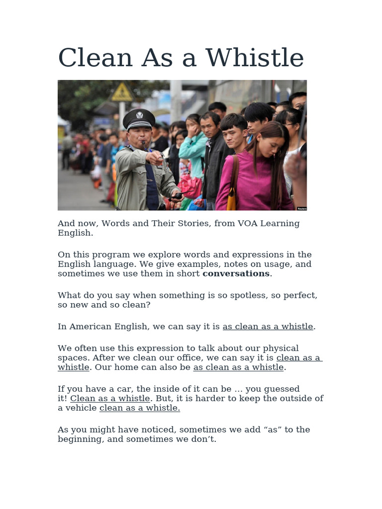 Understanding "Clean as a Whistle" | PDF | Language Arts & Discipline