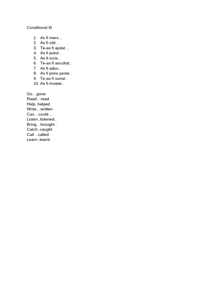 Conditional III | PDF | Language Arts & Discipline