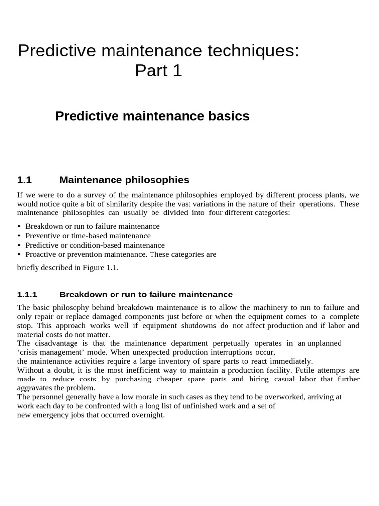 Predictive Maintenance Techniques | PDF | Mechanical Engineering