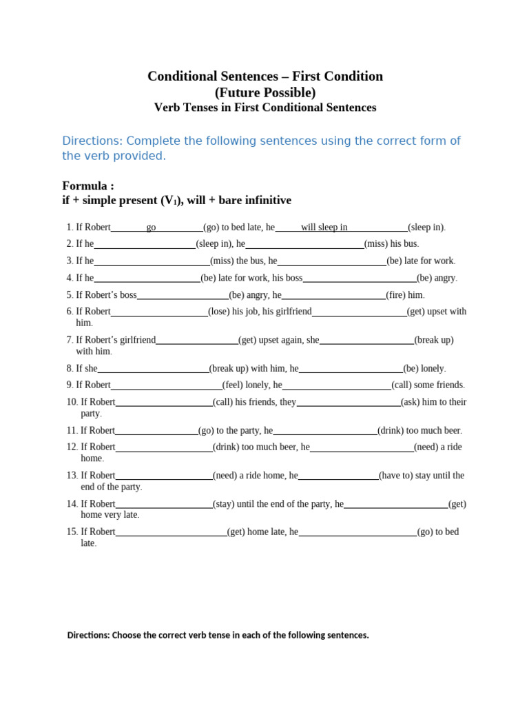 Conditional Sentences 1 Exercise | PDF | Semantic Units | Linguistic Typology