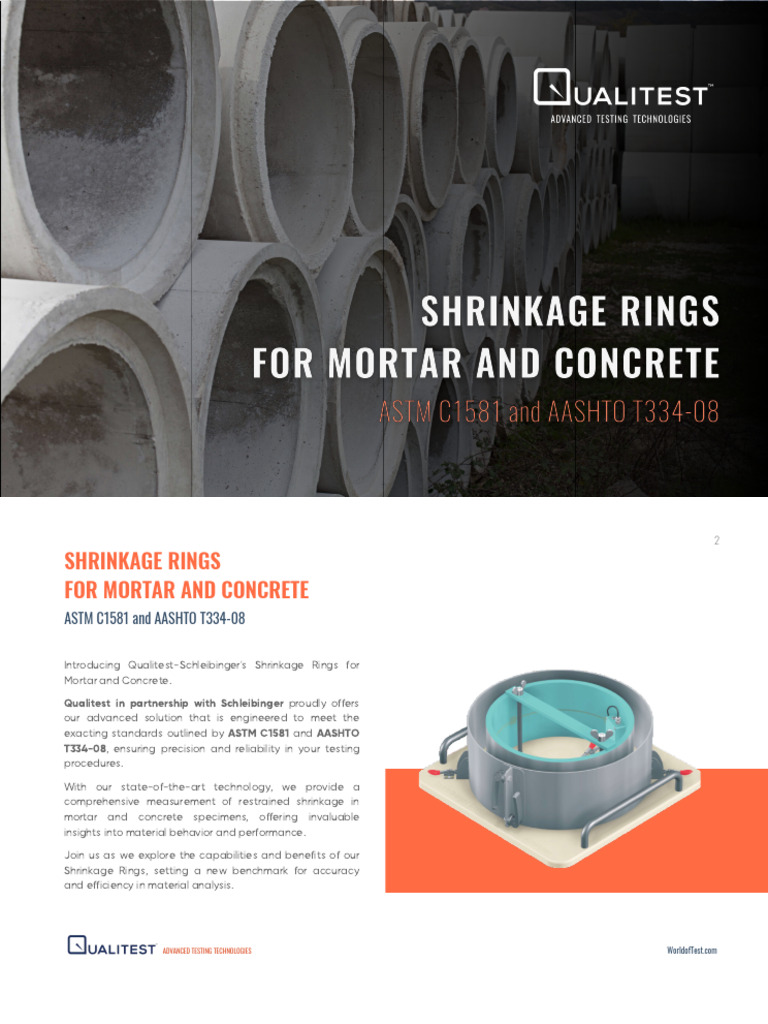 ASTM C1581 Shrinkage Rings Overview | PDF | Deformation (Engineering ...