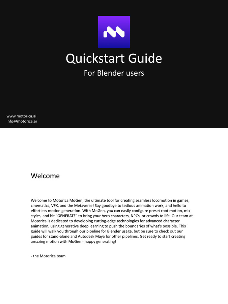 Quickstart Guide Blender | PDF