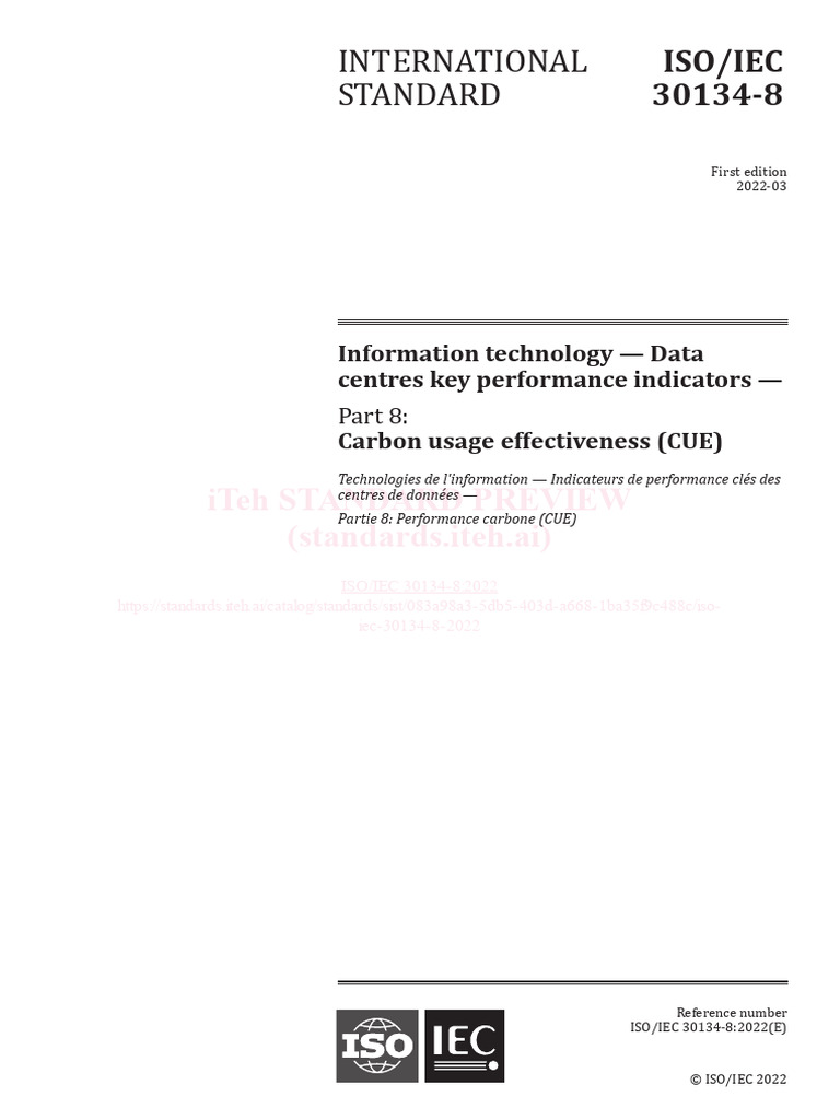 Iso-Iec-30134-8-2022 (Cue) | PDF | Greenhouse Gas | Greenhouse Effect