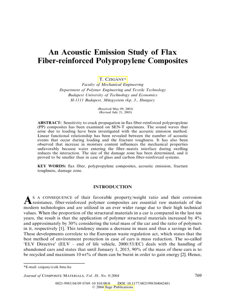 Czigány - 2004 - An Acoustic Emission Study of Flax Fiber-Reinforced ...