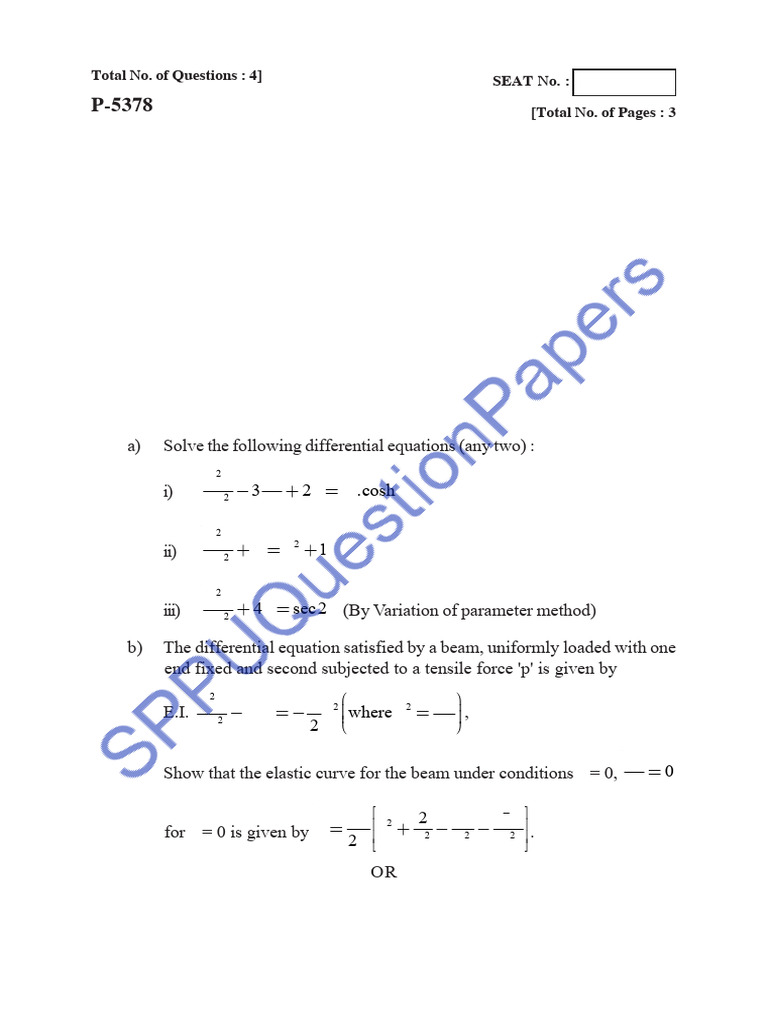 Be Civil Engineering Semester 3 2023 October Engineering Mathematics ...