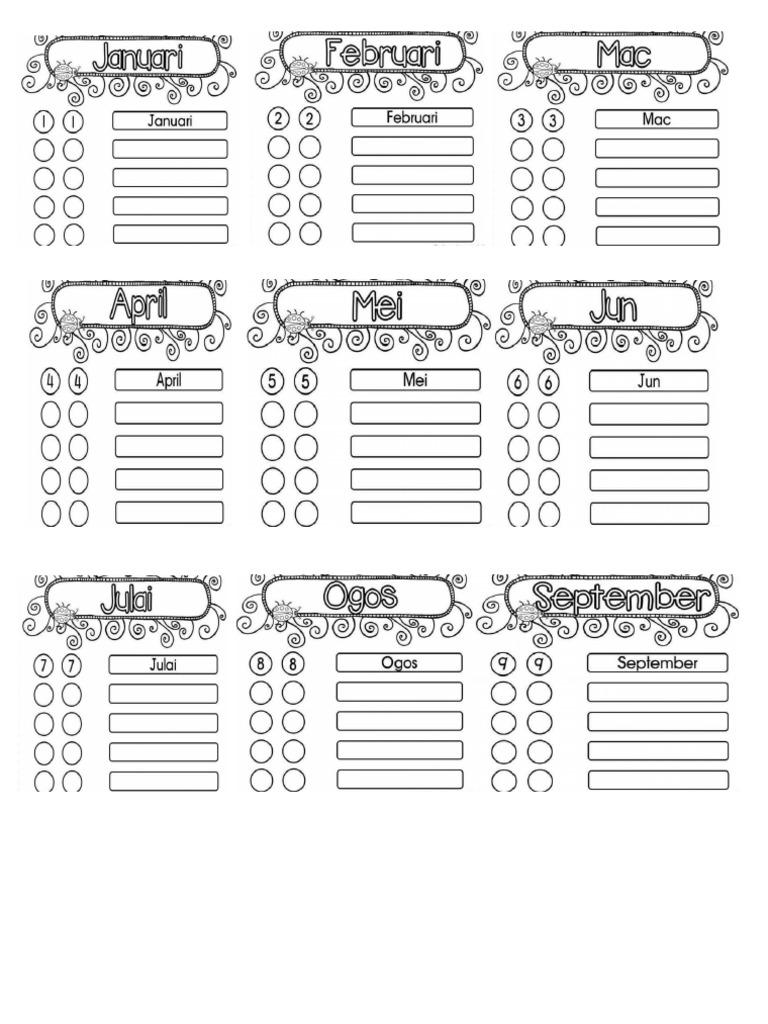Latihan Bulan Dalam Setahun | PDF
