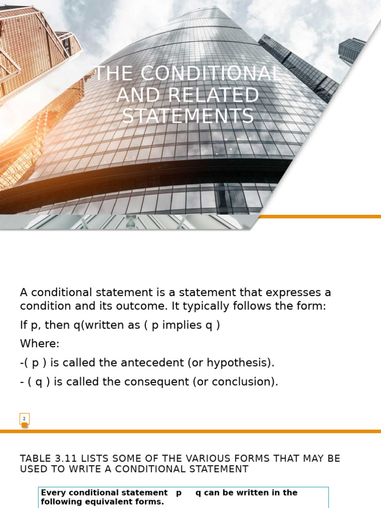 The Conditional and Related Statements 1 | PDF | Logic | Mathematical Logic