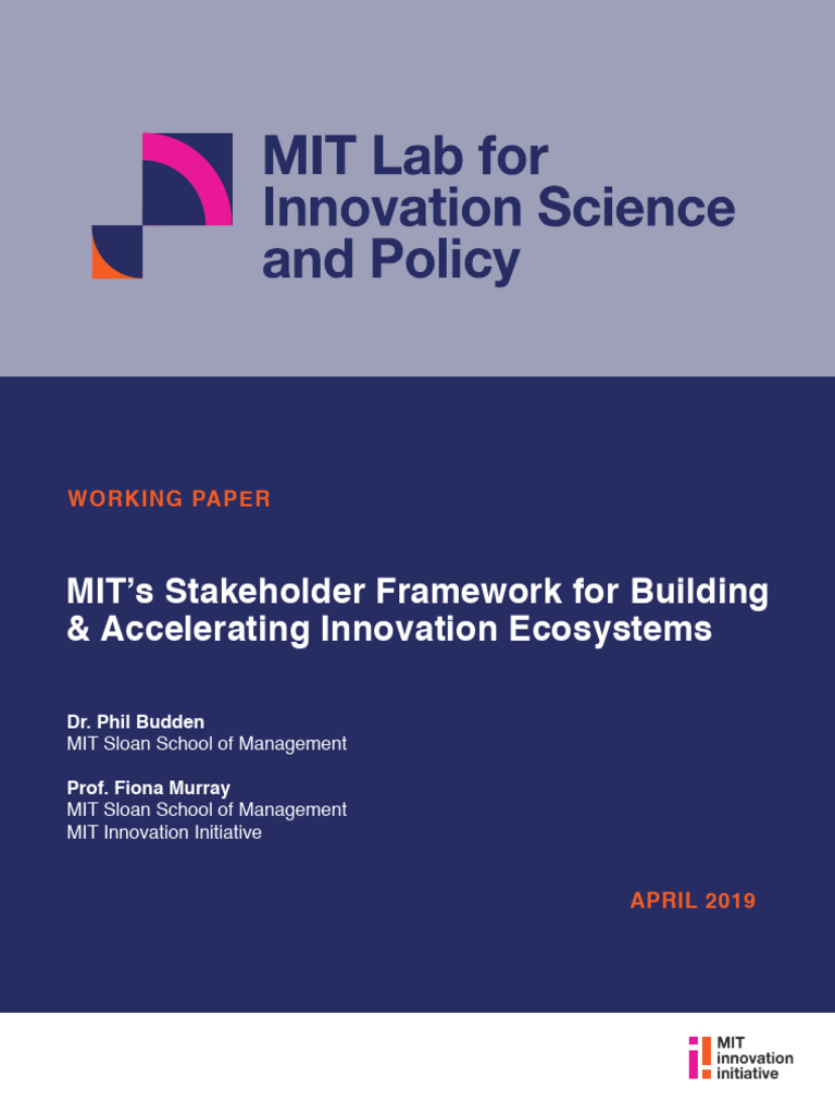 MIT Stakeholder Framework - Innovation Ecosystems | PDF ...