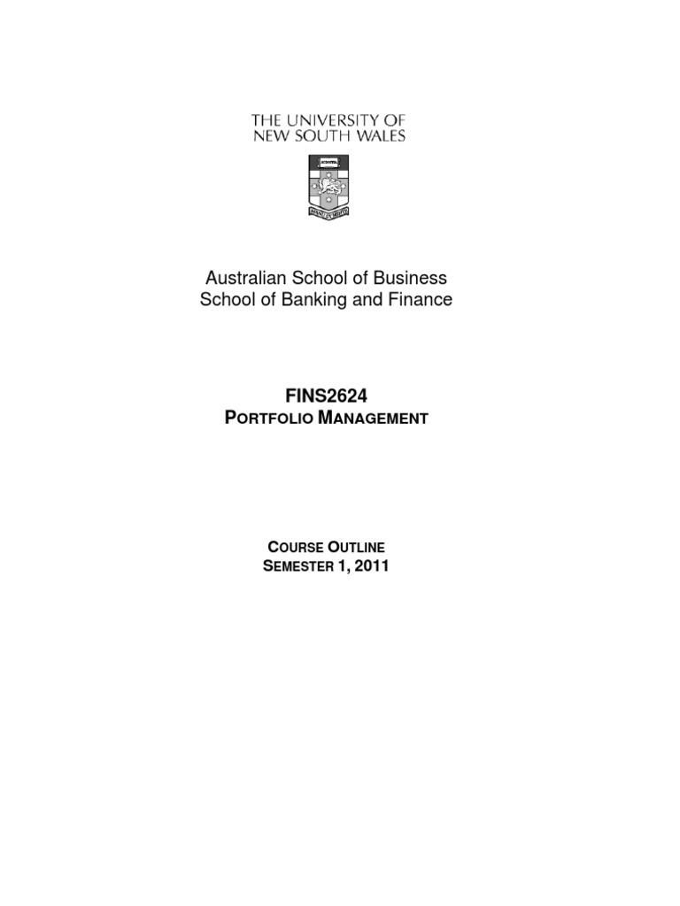 Portfolio Management Course Outline 2011 | PDF | Career & Growth