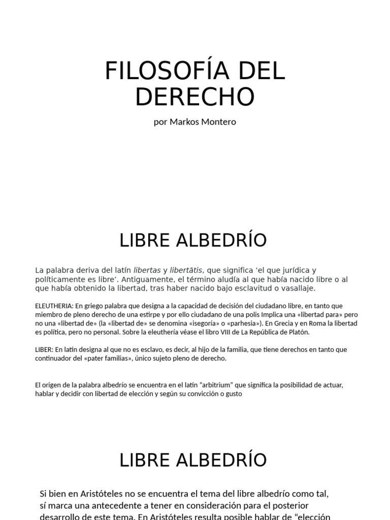 15 Filosofía Del Derecho Clase Libertad | PDF | Determinismo | Libre albedrío