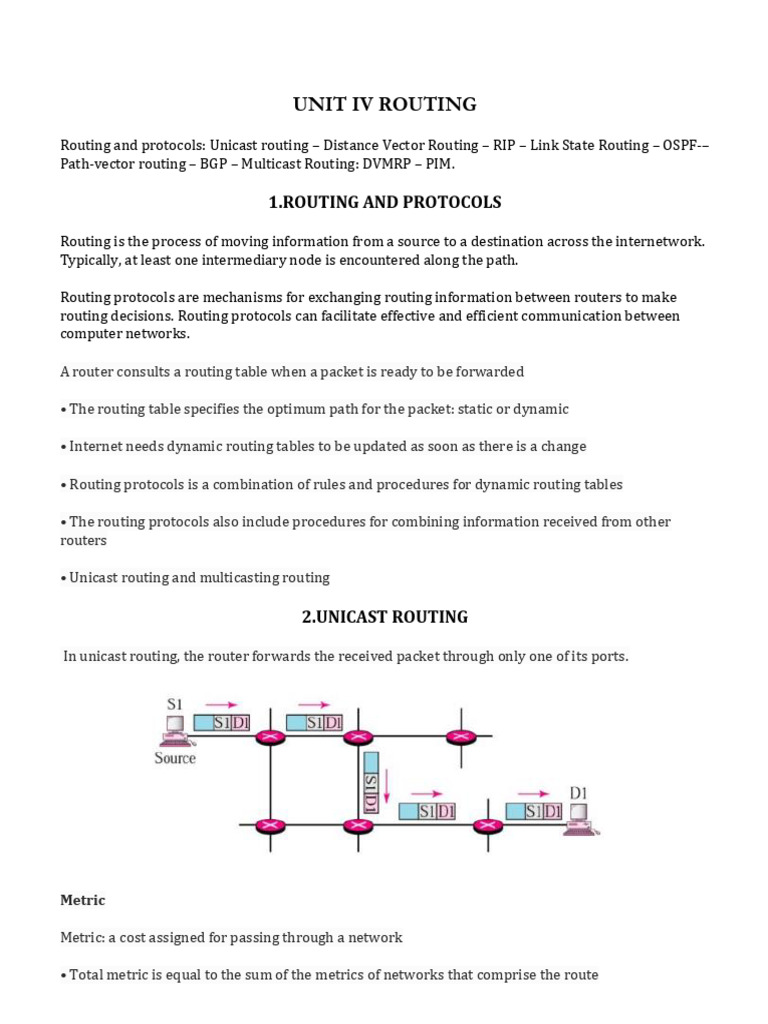 CN Unit IV | PDF | Routing | Internet Architecture CN Unit IV | PDF | Routing | Internet Architecture