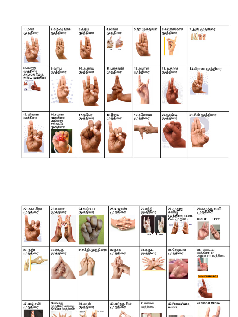Mudras Names | PDF