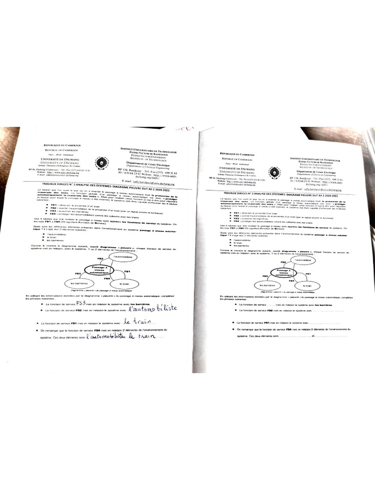 TD1 Analyse Des Systèmes | PDF